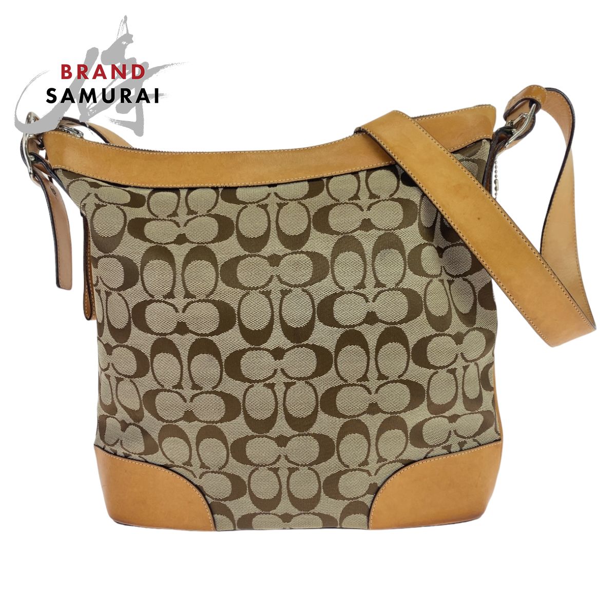 COACH コーチ シグネチャー ブラウン 茶 シルバー金具 キャンバス 6346 ショルダーバッグ 斜め掛け メッセンジャーバッグ 406491【中古】 - メルカリ