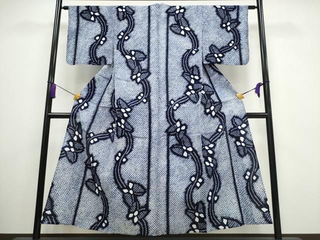 平和屋着物∴夏物 浴衣 有松鳴海絞り 舞蝶文 綿 逸品 DAAV0379cd