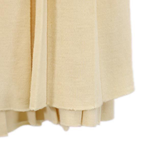 シャネル イタリア製 ミニ丈 ウールニット スカート 40 オフホワイト