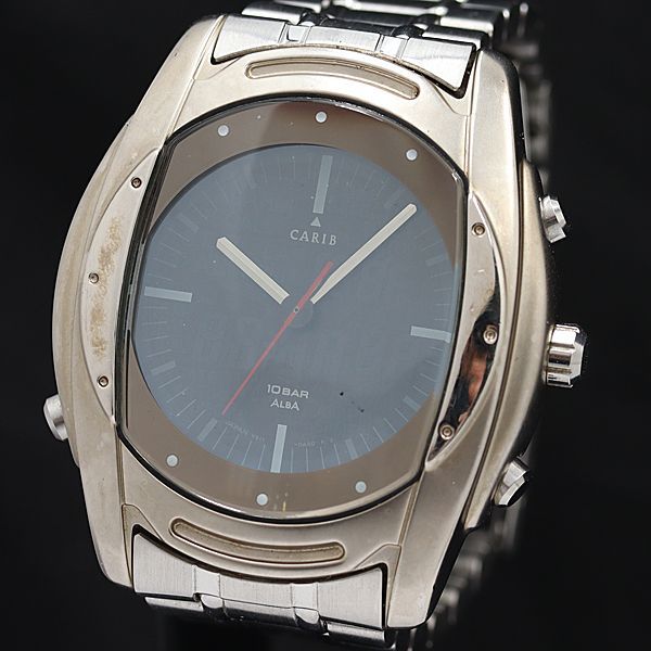 セイコー アルバ カリブ Y911-00A20 ブラック文字盤 QZ メンズ腕時計 KMR 2000000 NSK - メルカリ