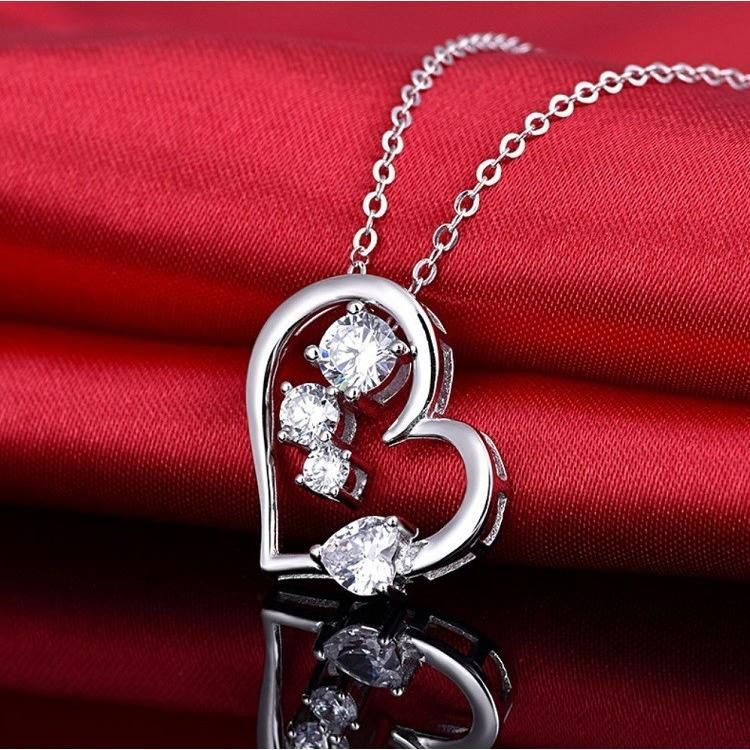 ネックレス レディース オープンハート ダイヤ 3WAY 2色 白 紫 プラチナ仕上げ シルバー925 プレゼント ギフト 人気 彼女 誕生日プレゼント - メルカリ