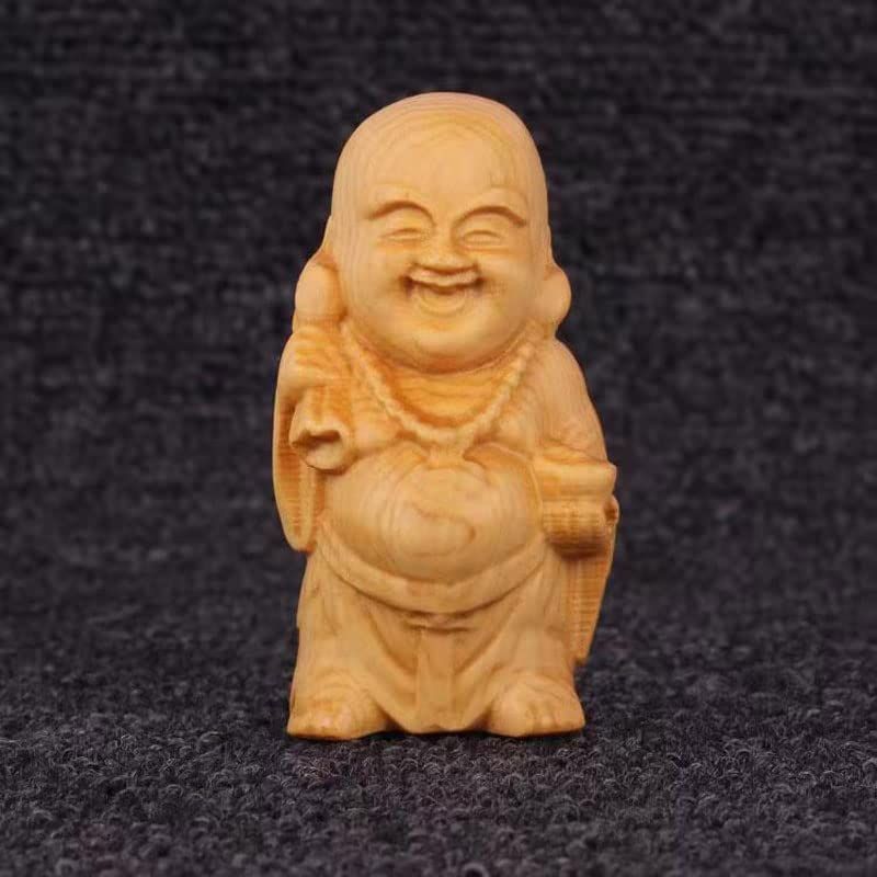 七福神 布袋 天然 崖柏木 仏像 木彫りミニ 布袋さんの置物 風水 七福神 布袋 天然 崖柏木 仏像 木彫りミニ 布袋さんの置物 風水