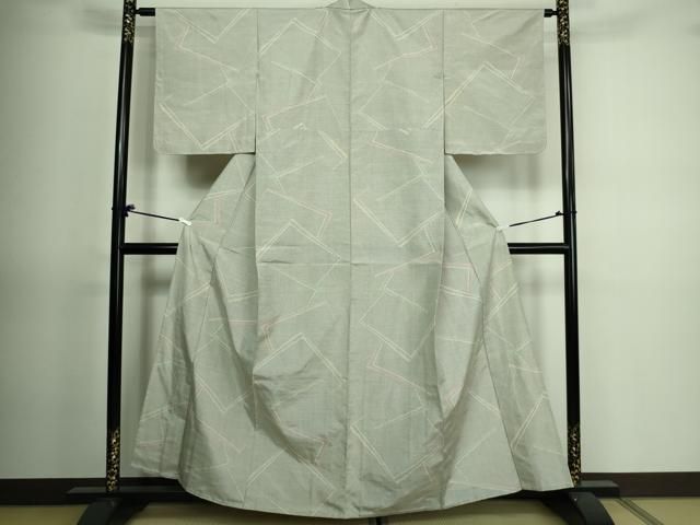 平和屋着物▽上質な紬 単衣 抽象文 正絹 逸品 未使用 CAAW1543xi