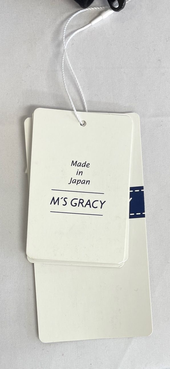 未使用 エムズグレイシー トップス リボン ブラック 長袖 黒