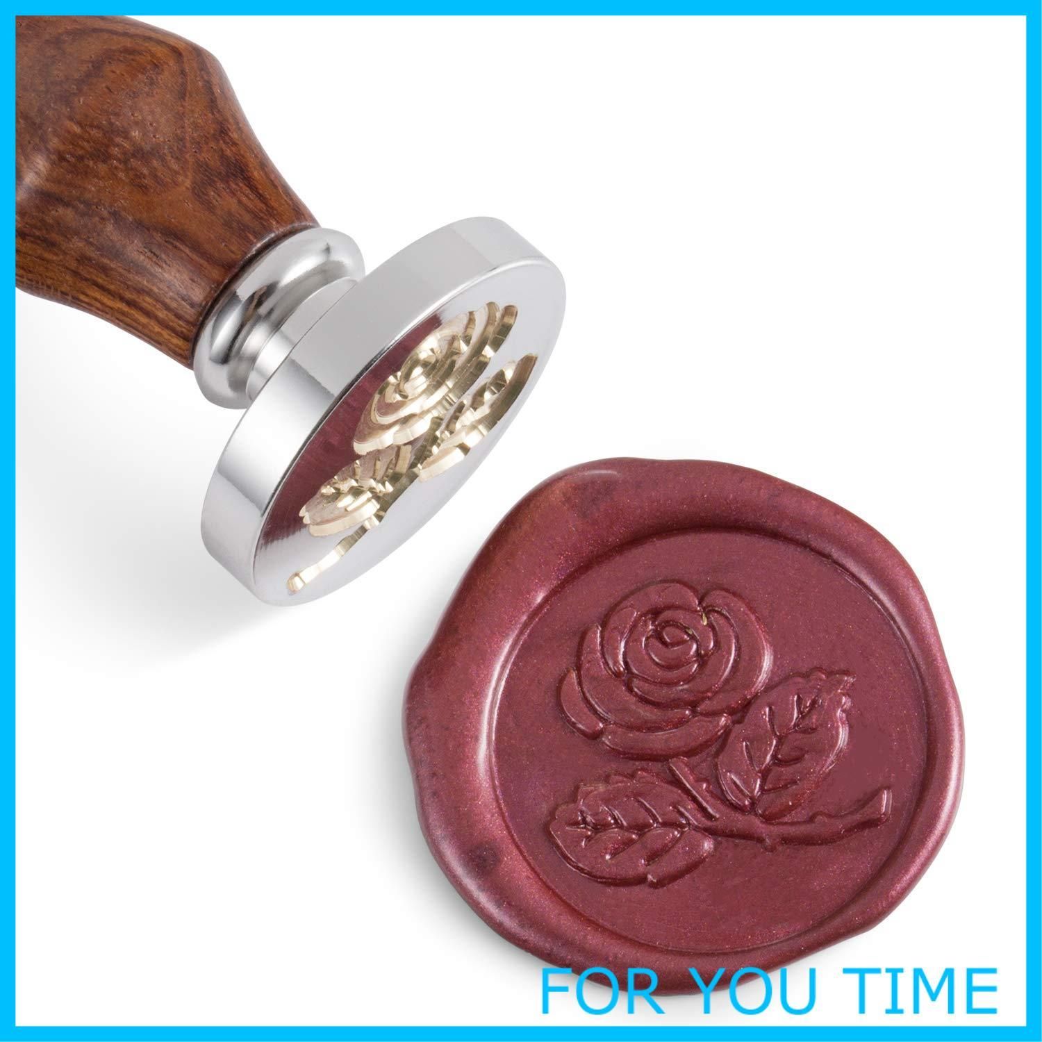 エムシール(Mceal) シーリングスタンプ 30MM銀メッキシール+木製グリップ（薔薇の花） - メルカリ