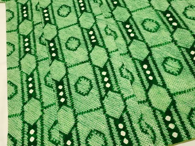 平和屋着物□上質な小紋 総絞り 幾何学文様 やまと誂製 正絹