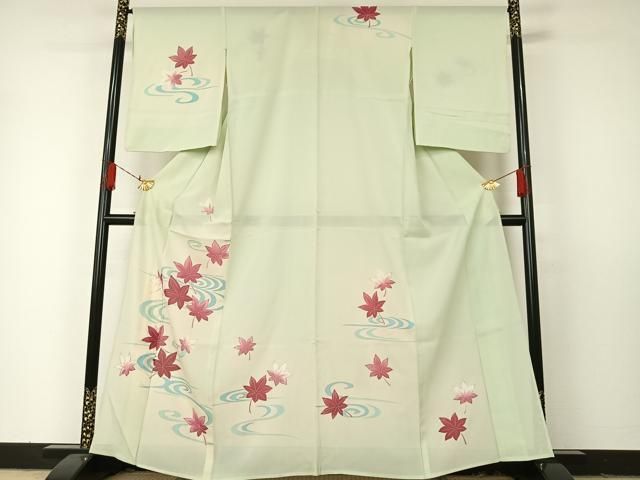 平和屋着物○訪問着 刺繍 楓 暈し染め 金銀彩 正絹 逸品 CAAU1912yc