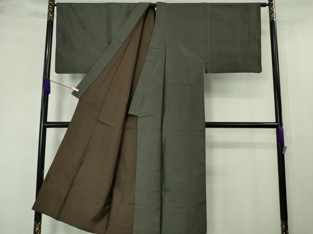 平和屋本店□極上 男性 本場大島紬 アンサンブル 長羽織 亀甲柄 羽裏