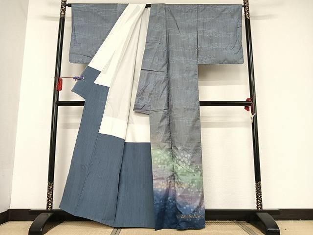 平和屋着物○西陣織 陰山織物謹製 箔屋清兵衛 本場染大島紬 訪問着 霞