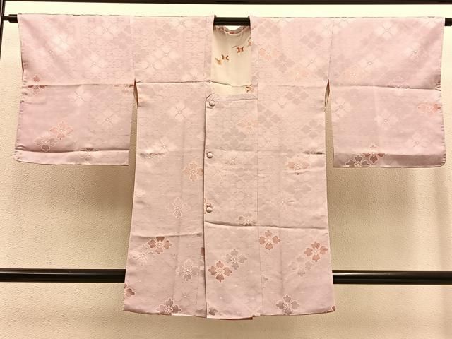 平和屋着物＃道行コート リバーシブル 花菱地紋 暈し染め ロング丈