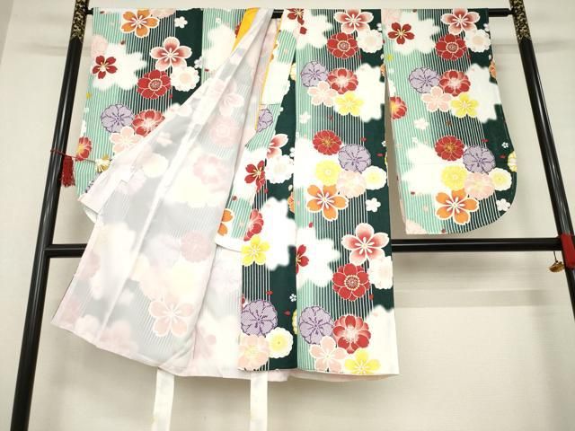 平和屋着物▽小紋 単衣 枝垂桜文 洗える着物 DAAV9728sf