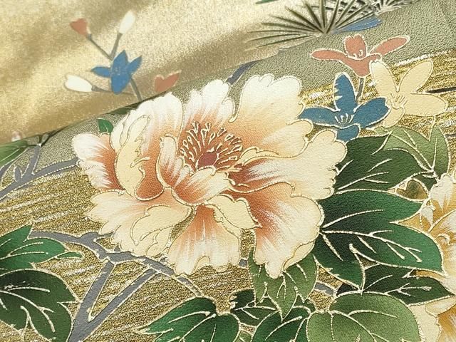 平和屋着物○本場大島紬 9マルキ 花蝶文 正絹 逸品 DAAW5120ud