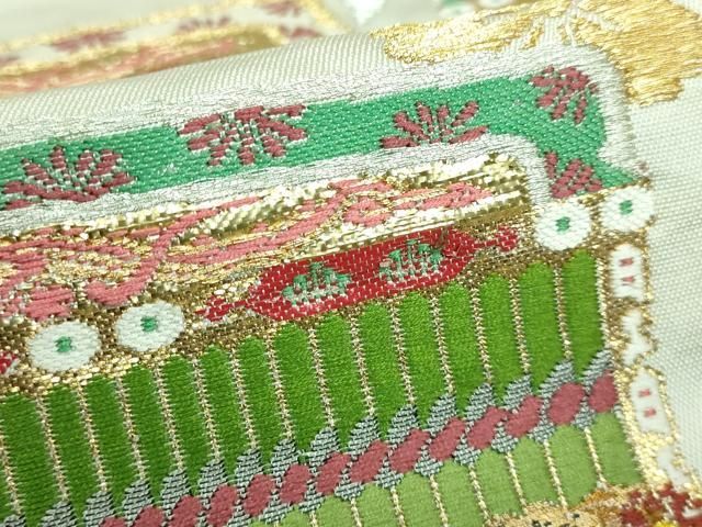 平和屋本店□極上 太鼓柄 本袋帯 龍村平蔵柄 厳毛錦 金銀糸 共箱付き