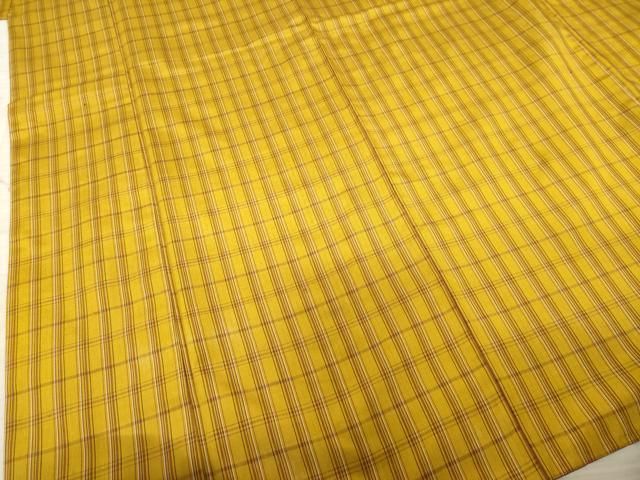 平和屋着物○本場黄八丈 平織 紬 格子 正絹 逸品 AABA4825ck - メルカリ