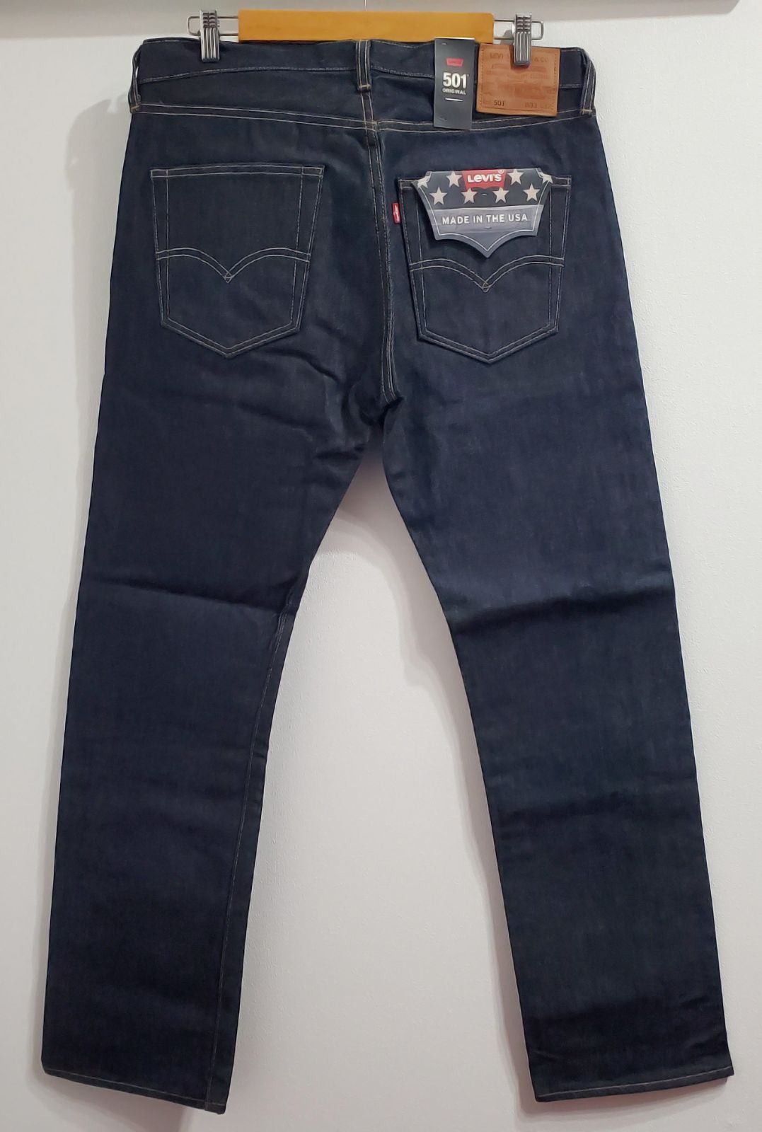 Levis PREMIUM リーバイス プレミアム 未使用タグ付き 2018年 USA製 501 リジッドデニム W33 Big E 赤耳 ...