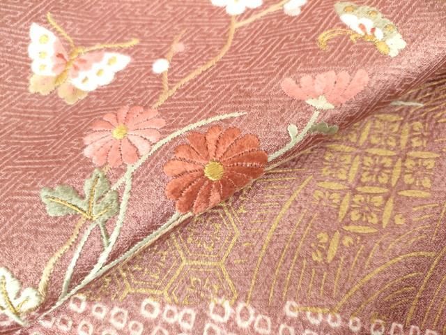 平和屋着物▽訪問着 刺繍 鳳凰花丸文 暈し染 金彩 正絹 逸品