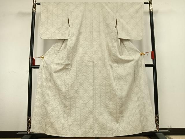 平和屋着物▽本塩沢 単衣 110亀甲 亀甲文様 正絹 逸品 AAAZ1632fy