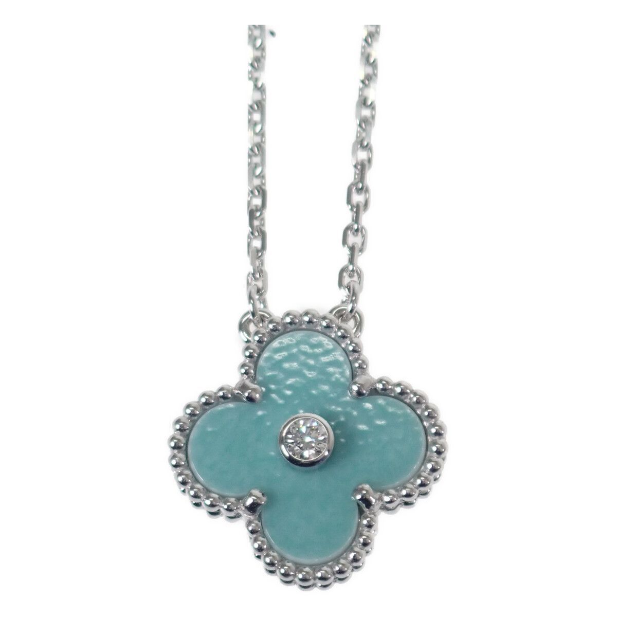 【中古】【Sランク】Van Cleef & Arpels ヴァンクリーフ&アーペル K18WG ヴィンテージアルハンブラ ネックレス ...