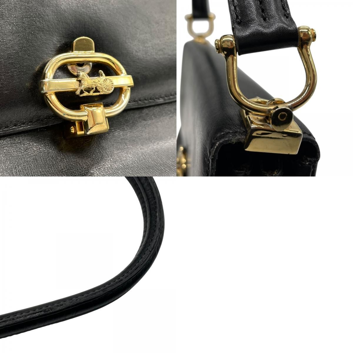 美品】CELINE セリーヌ ハンドバッグ ワンショルダーバッグ 馬車 美品】CELINE セリーヌ ハンドバッグ ワンショルダーバッグ 馬車