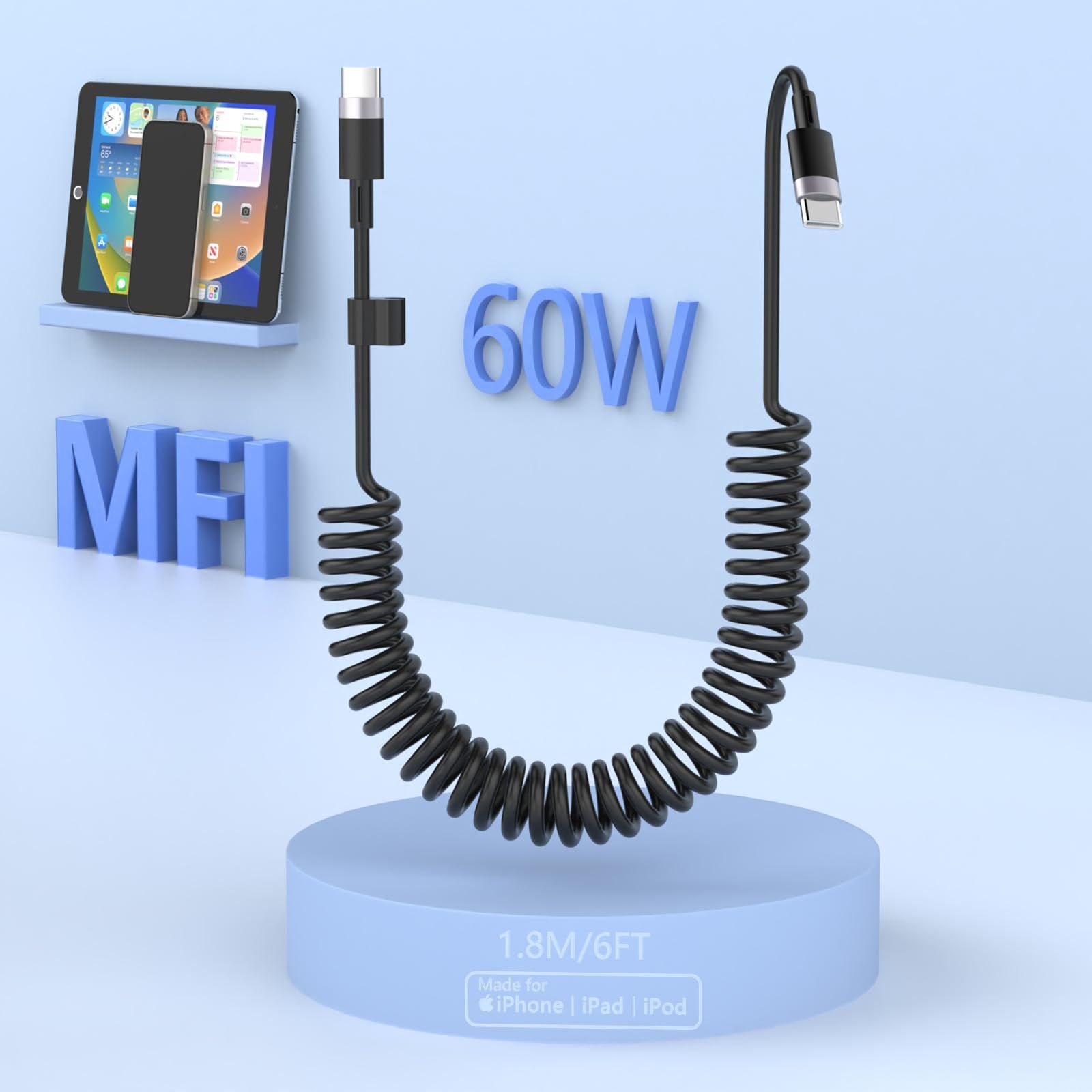 【人気商品】C to C USB USB C Auto 断線防止 Android iPhone Carplay 15/15 高速データ転送 ...