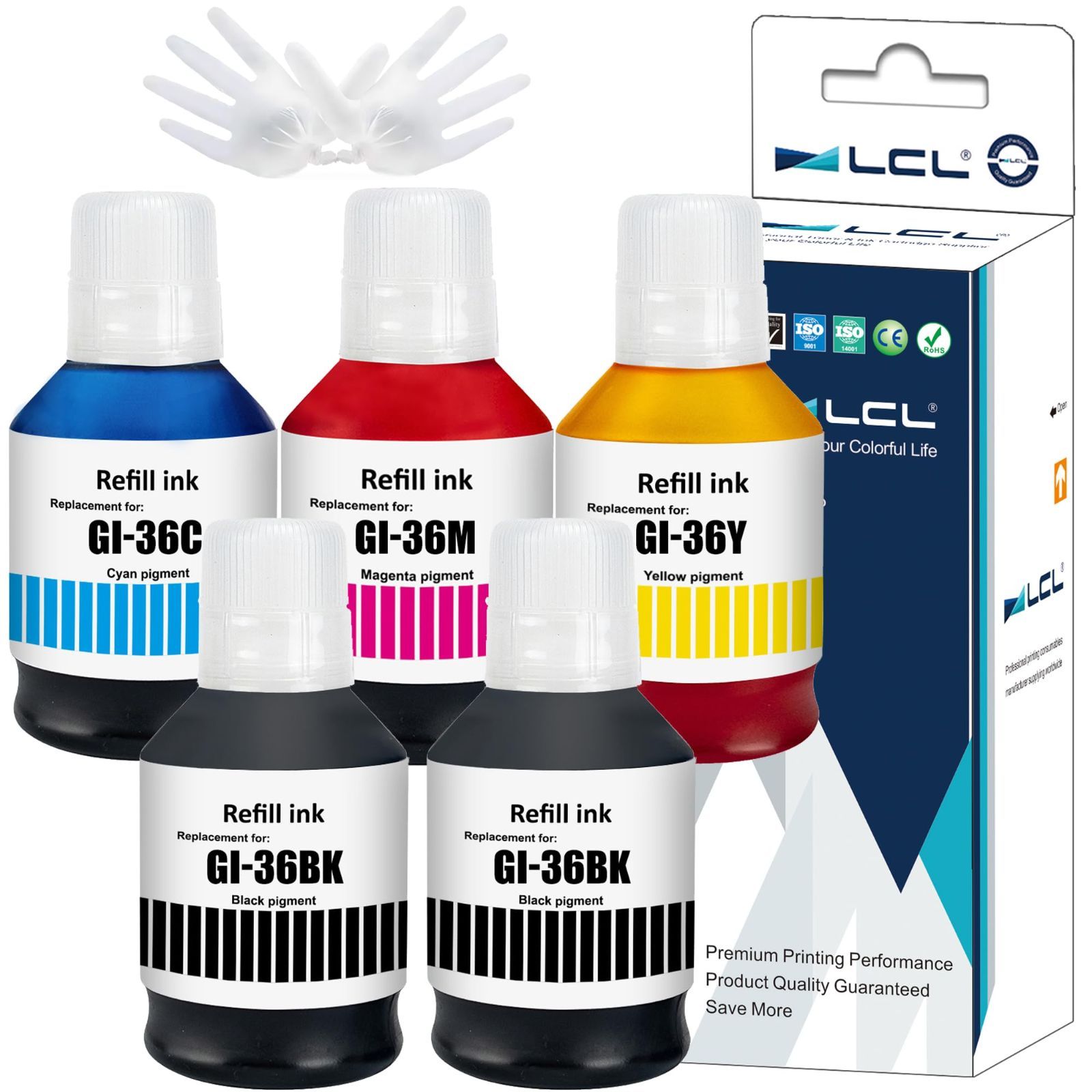 【新着商品】Canon用 キャノン用 GI36 GI-36 BK GI-36BK GI-36C GI-36M GI-36Y (5パック LCL 2BK 顔料 170ML C/M/Y 顔料 ...