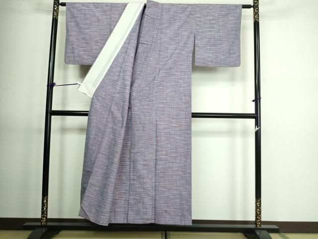 平和屋着物▽上質な紬 単衣 格子間道 黒地 正絹 逸品 CAAV3159ut