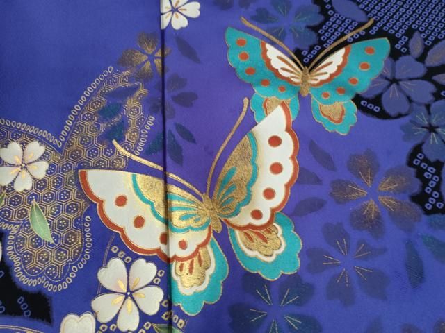 平和屋着物○豪華振袖 網目花蝶文 金彩 正絹 逸品 CAAW7622yc - メルカリ