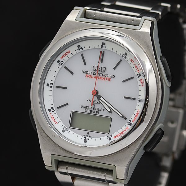 シチズン Q&Q ソーラーメイト UP08 白アナデジ文字盤 電波ソーラー ラウンド メンズ腕時計 NSY 2000000 NSK - メルカリ