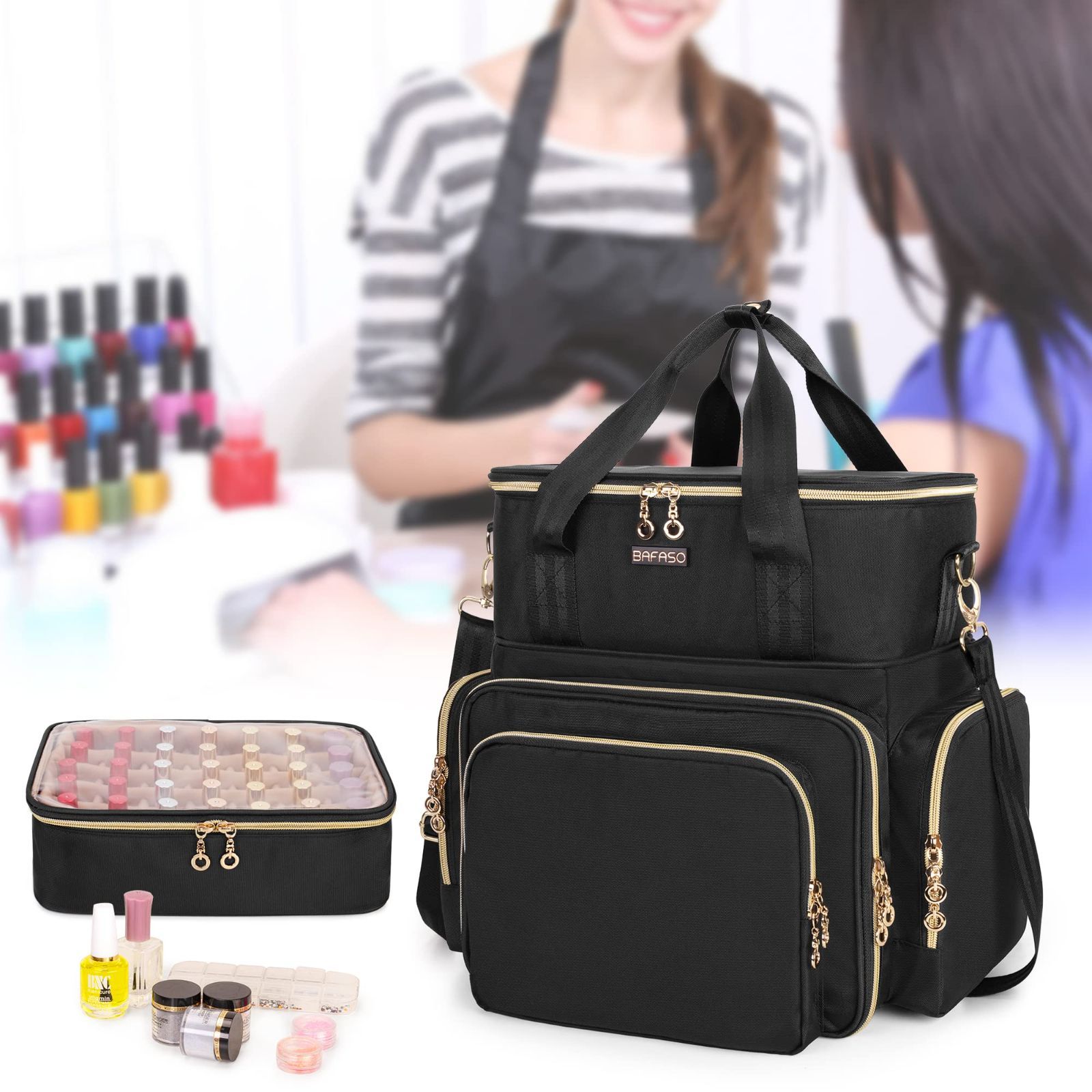 数量限定】3WAY 収納 持ち運び ネイル道具 ネイルライト 70ボトル用