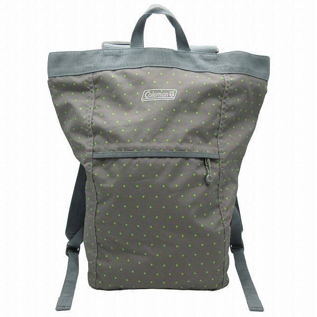 コールマン COLEMAN 2WAY リュック ハンド トート バッグ バックパック デイパック 水玉 ドット ロゴ 刺繍 手提げ カバン 鞄 グレー 黄緑 レディース メンズ - メルカリ