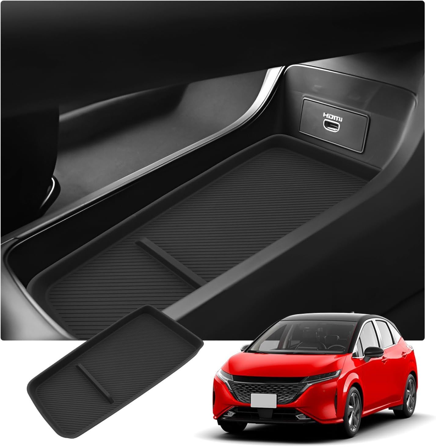 日産ノート e13 ノートオーラ 専用 コンソールトレイ コンソール下段 マット センターコンソールロアボックス用 車内収納 車用マット シリコン製 ノート オーラ（e-POWER）カー ...