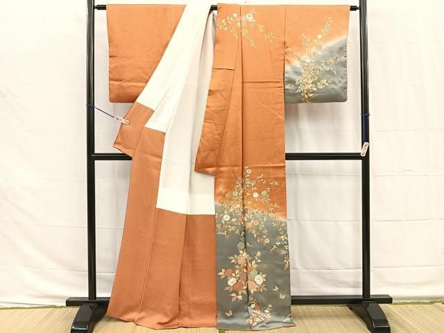 平和屋着物□訪問着 枝花文 暈し染め 金彩 正絹 逸品 CAAU0348ev