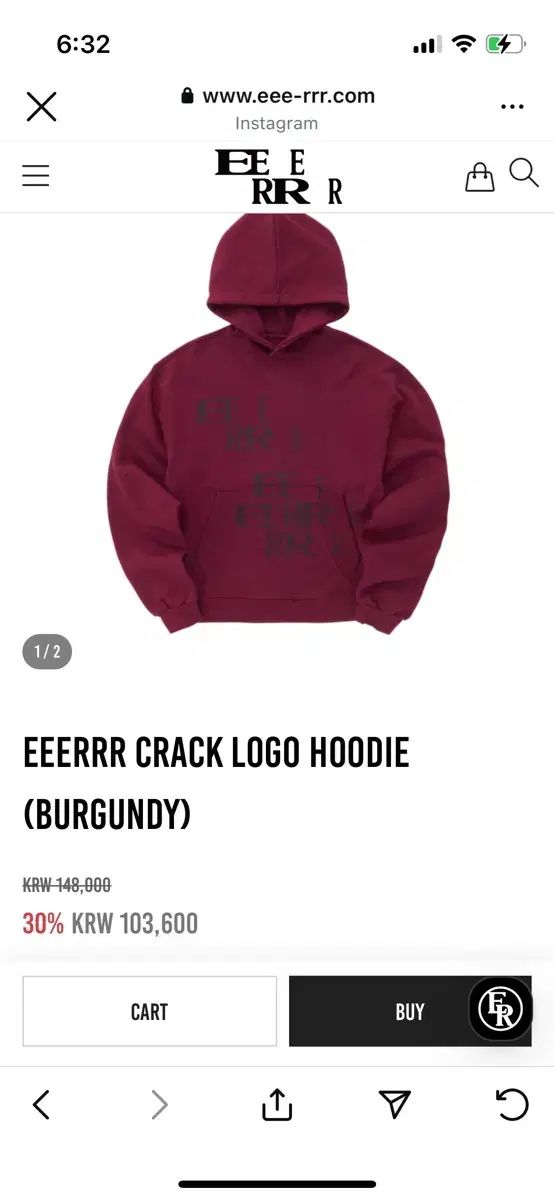 Eeerrr フード付きTシャツ m - メルカリ