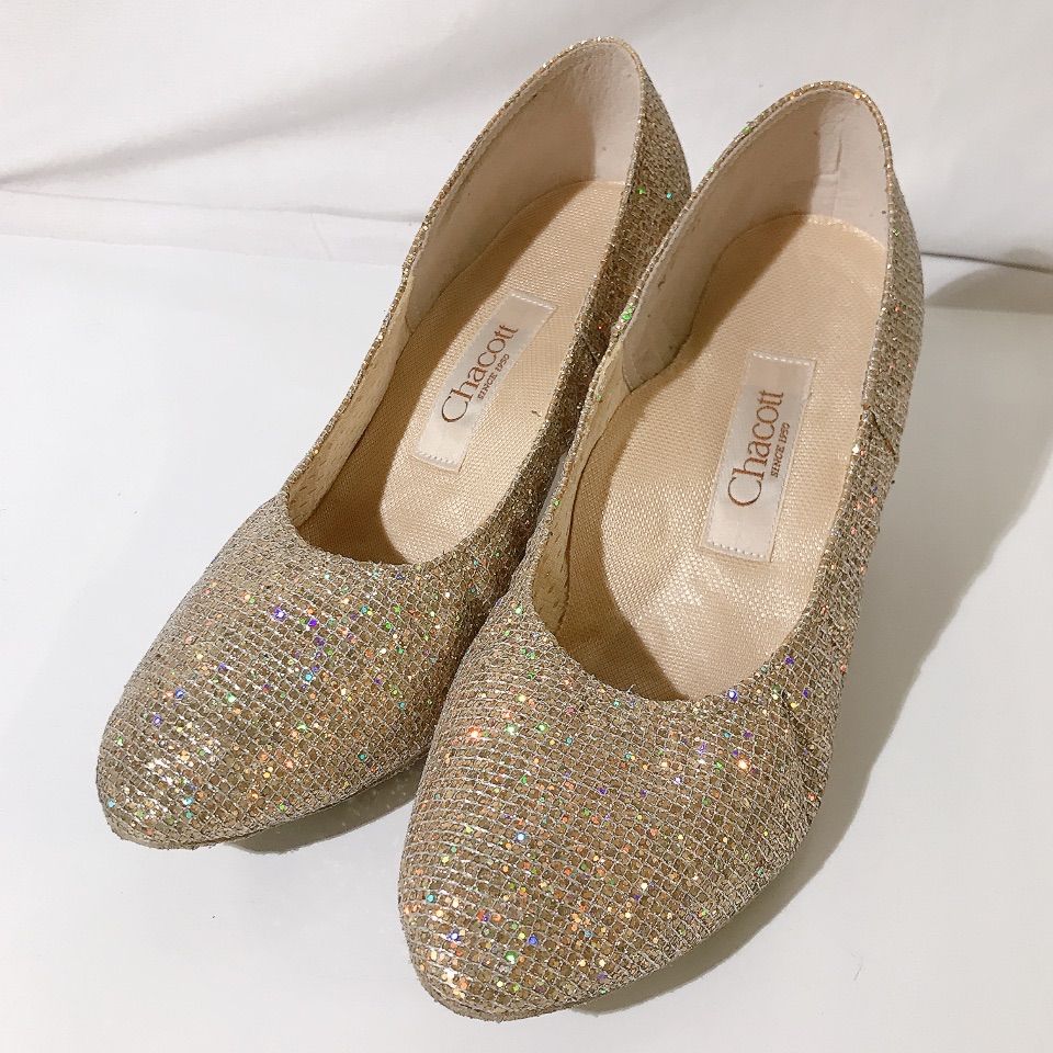 Chacott チャコット パンプス ラメ ゴールド レディース 24cm - メルカリ