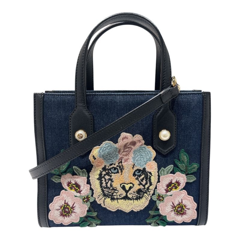 グッチ GUCCI タイガーエンブロイダリー2WAYバッグ 456546 キャンバス・レザー レディース ショルダーバッグ - メルカリ