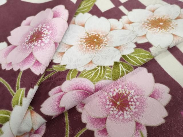 平和屋着物○小振袖 二尺袖 枝花文 洗える着物 逸品 新品 DAAY5324ud