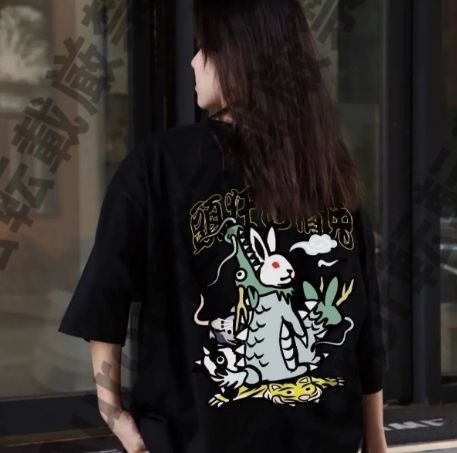 FR2 辰年限定 大白兎Tiger Year T-shirt 純綿半袖Tシャツ 男女兼用 ブラック - メルカリ