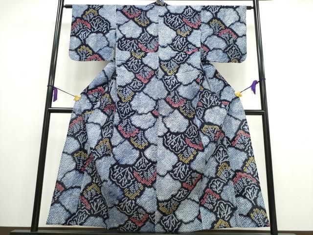 平和屋着物∴夏物 浴衣 有松鳴海絞り 幾何学文様 綿 逸品 CAAW1023ng