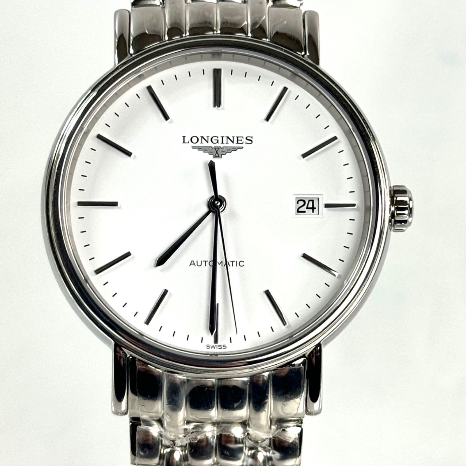 【未使用】ロンジン プレザンス L4.922.4.12.6 自動巻 デイト表示 白 裏スケ - メルカリ