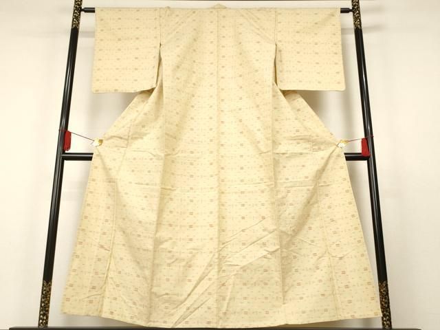 平和屋着物□上質な紬 十字 霞文 正絹 逸品 AAAM2614Acs