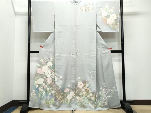 平和屋着物○訪問着 地紙草花文 金彩 正絹 逸品 CAAX0844vf