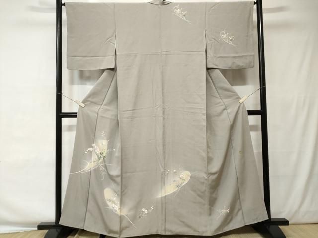 平和屋着物○訪問着 友禅 鴛鴦枝花文 シルエット 暈し染め 金彩