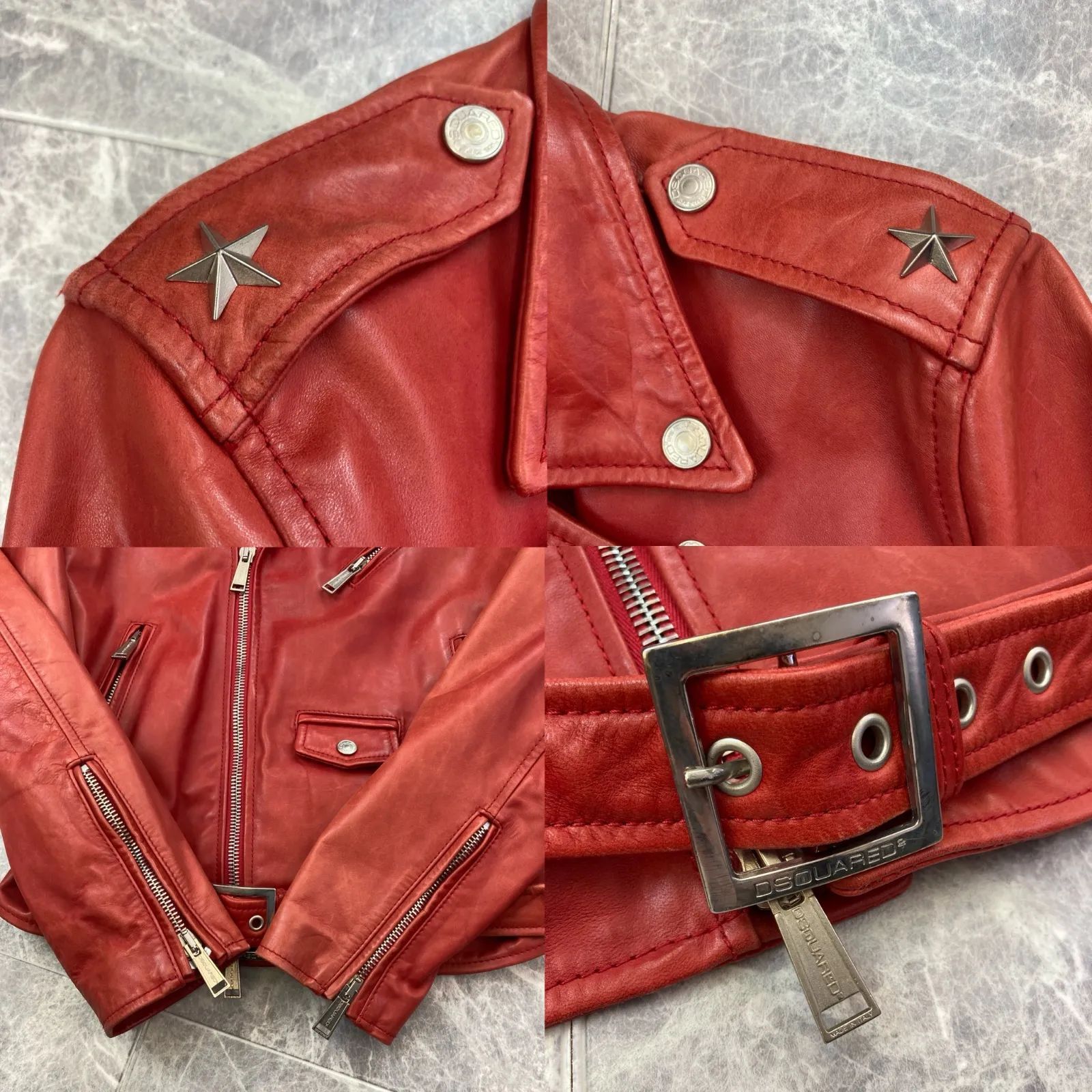 DSQUARED2 ディースクエアード ダブル ライダース ジャケット DSQUARED2 ディースクエアード ダブル ライダース ジャケット