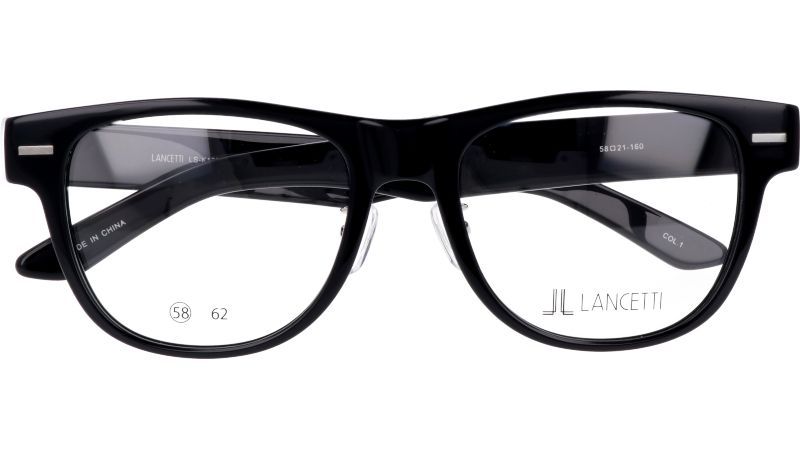 メガネ 大きい LANCETTI LS-K12F 1 ブラック 58サイズ XXLの眼鏡