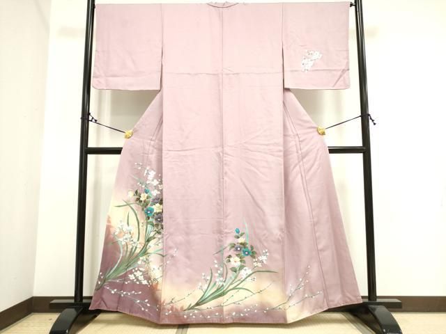 平和屋着物▽訪問着 螺鈿 草花 暈し染 金銀彩 正絹 逸品 DAAU9831fe