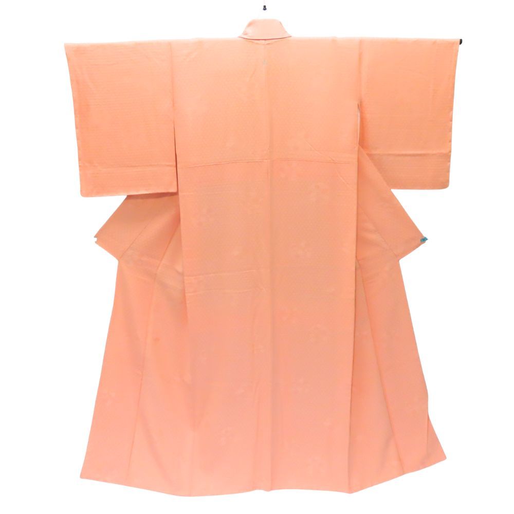 中古】 色無地 しつけ糸あり 正絹(金銀糸除く) ピンク 地紋 フォーマル