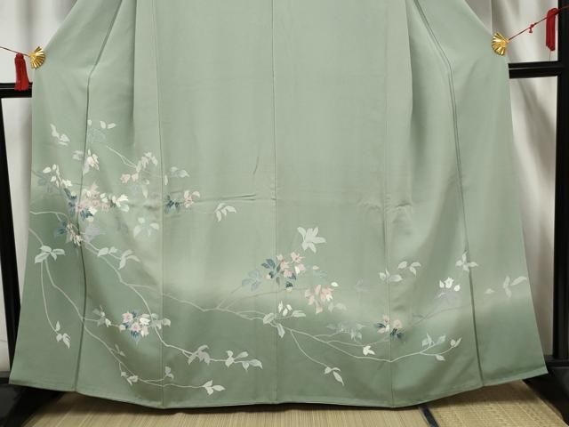 平和屋着物□訪問着 友禅 枝花文 暈し染め さが美扱い 正絹