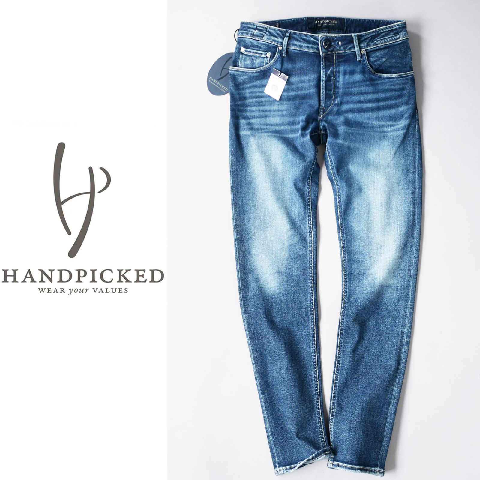 dr341 ヤコブコーエンから日本未入荷ブランド「ハンドピックド」 特別ラグジュアリーなテーパードデニムパンツ 32 - メルカリ