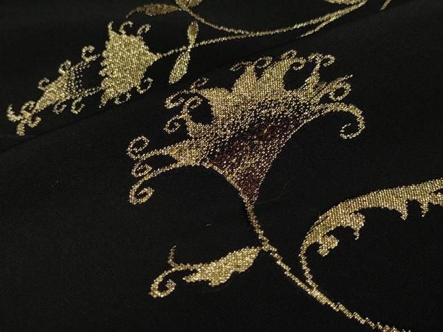 平和屋着物＃羽織　花唐草文　黒地　金銀糸　正絹　逸品　CAAR9097id 平和屋着物＃羽織 花唐草文 黒地 金銀糸 正絹 逸品 CAAR9097id - メルカリ