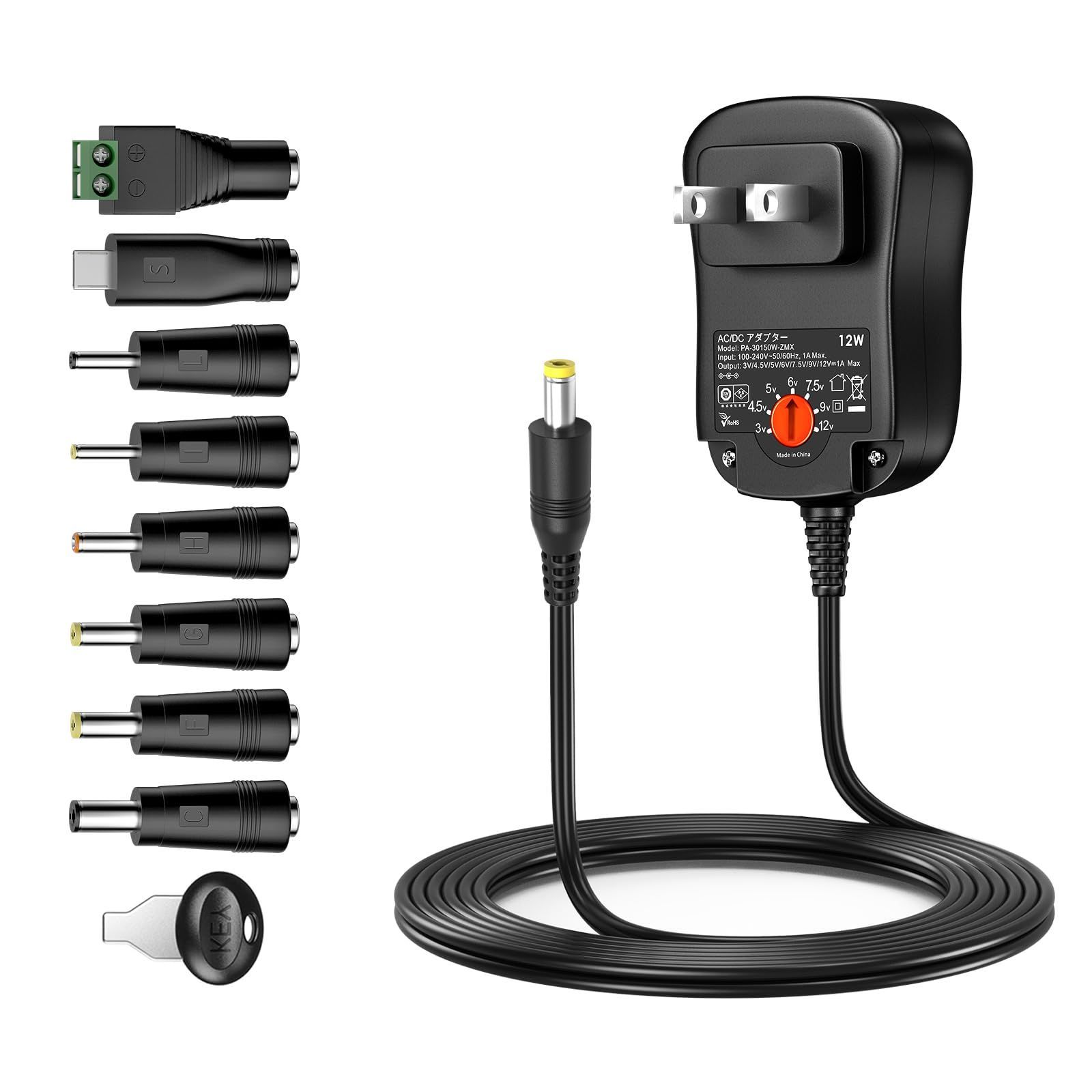 【新着商品】ユニバーサルアダプター 1000mA 12W USB電源アダプタ 充電器 dc配器 0.8a 0.5a 0.3a 0.2a TV ...